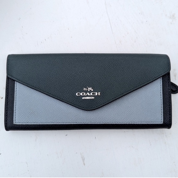 Coach | Bags | Coach Soft Wallet In Blue Colorblock | Poshmark